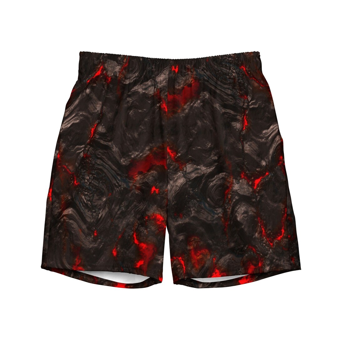Men's Volcanic Lava Swim Trunks: Magma Texture Board Shorts - Etsy