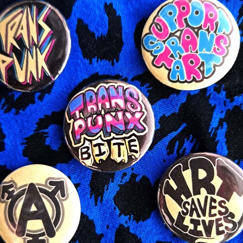 1 Trans Punk Pin-back Button Set | Etsy