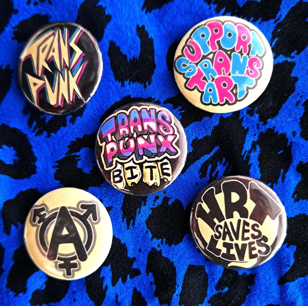 1" Trans Punk Pin-back Button Set - Etsy