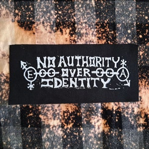 No Authority Over Identity Banner Print Patch - Etsy