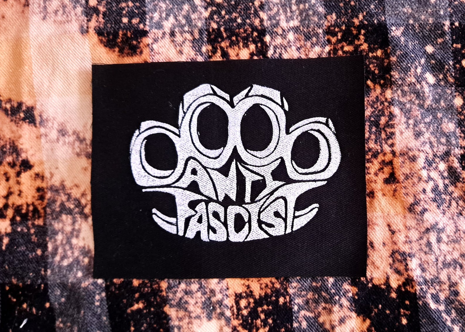 Anti Fascist Brass Knuckles Print Patch - Etsy