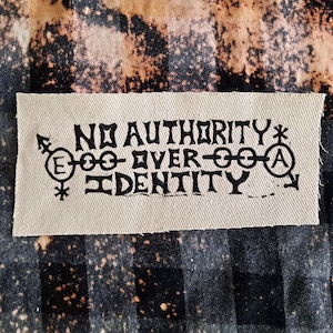 No Authority Over Identity Banner Print Patch - Etsy