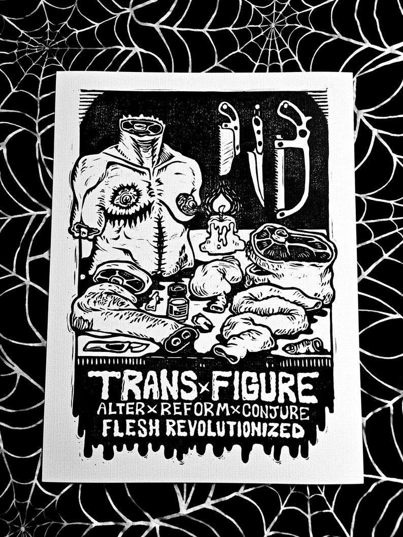 Trans-figure Body Horror Art Print - Etsy