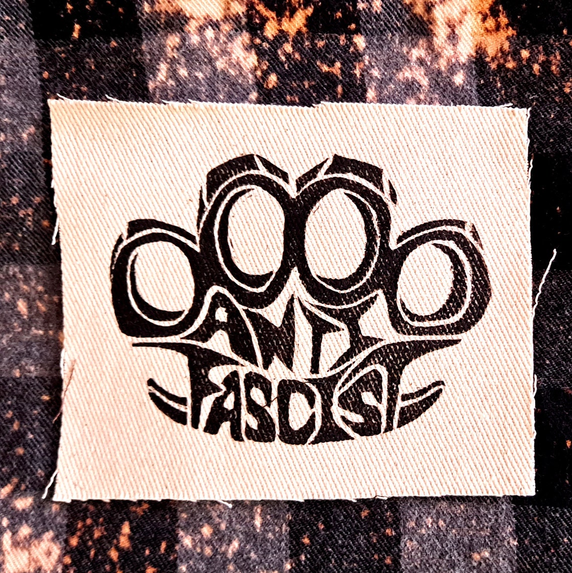 Anti Fascist Brass Knuckles Print Patch - Etsy