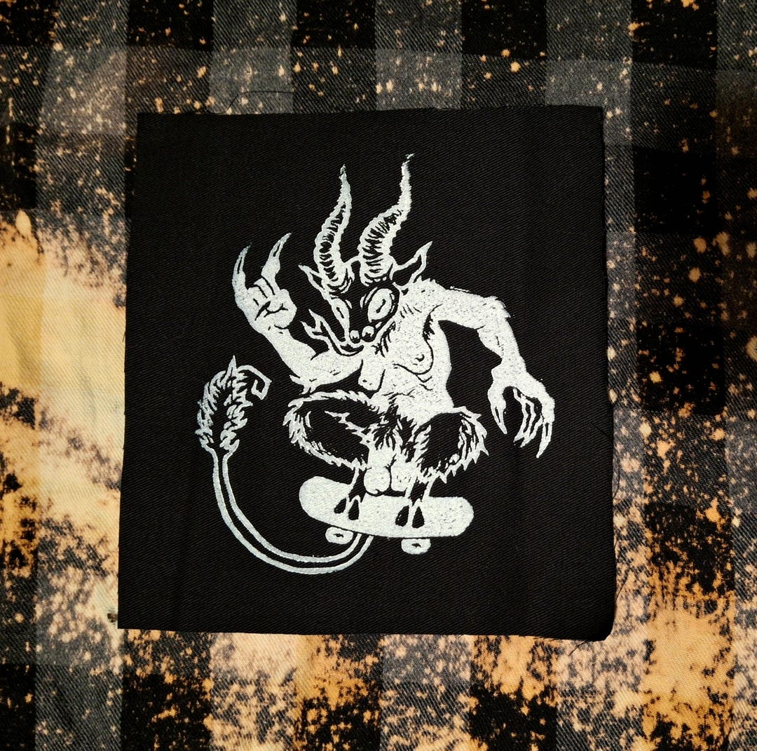 Blasphemous SK8R Baphomet Print Patch - Etsy