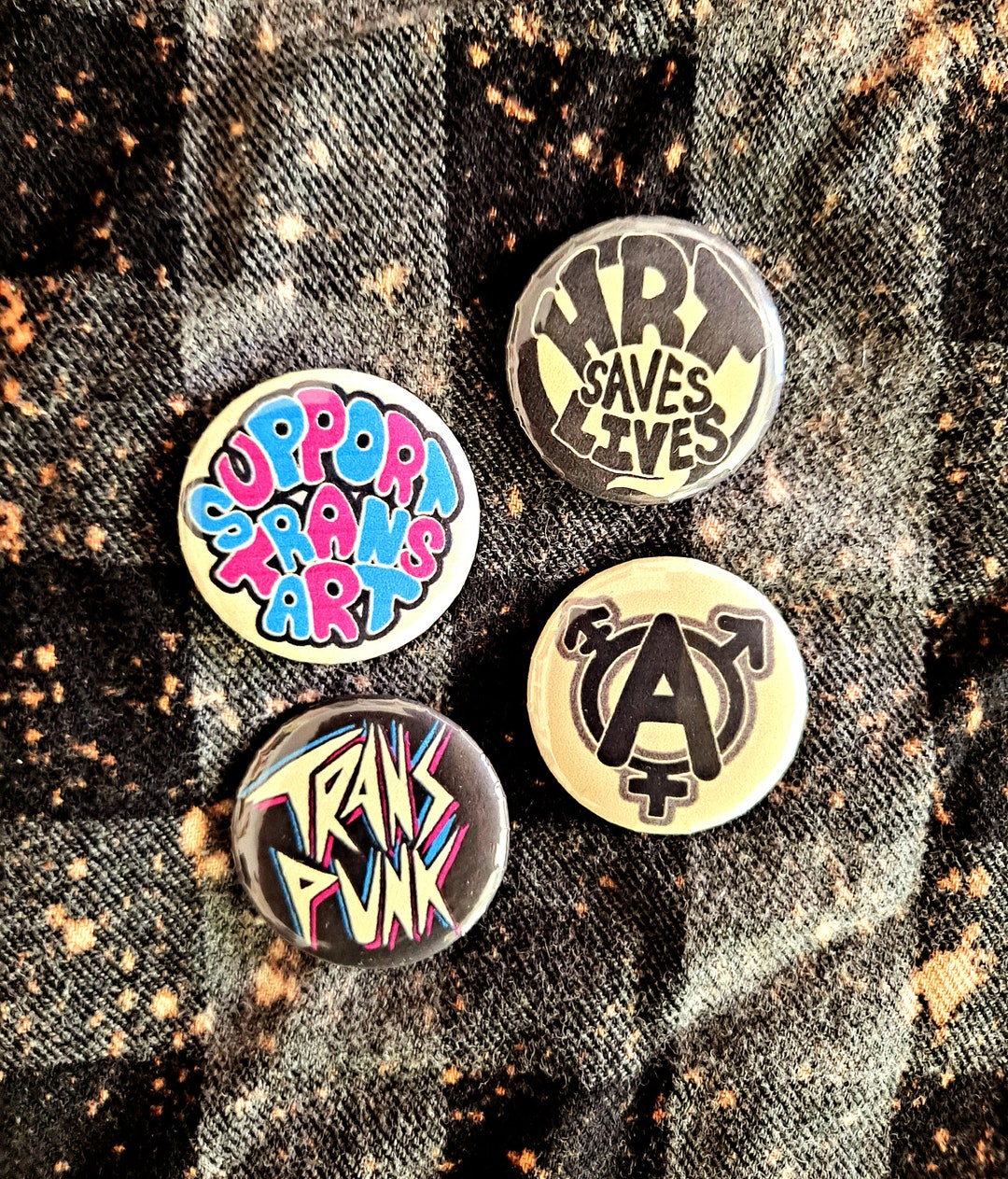 1.25" Trans Punk Pin-back Buttons - Etsy