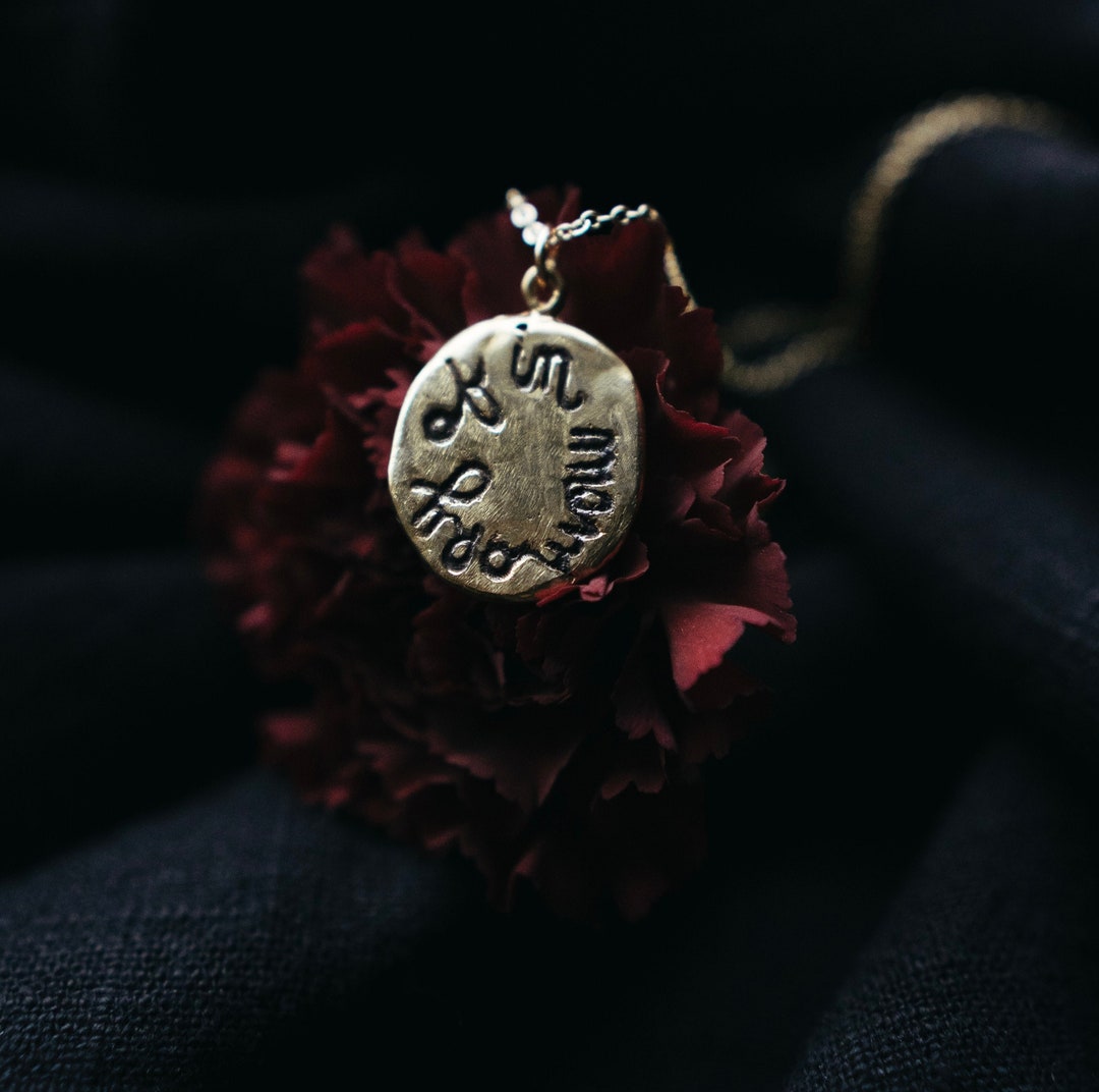 Mourning Charm Necklace Memorial in Memory of Brass Victorian Style ...