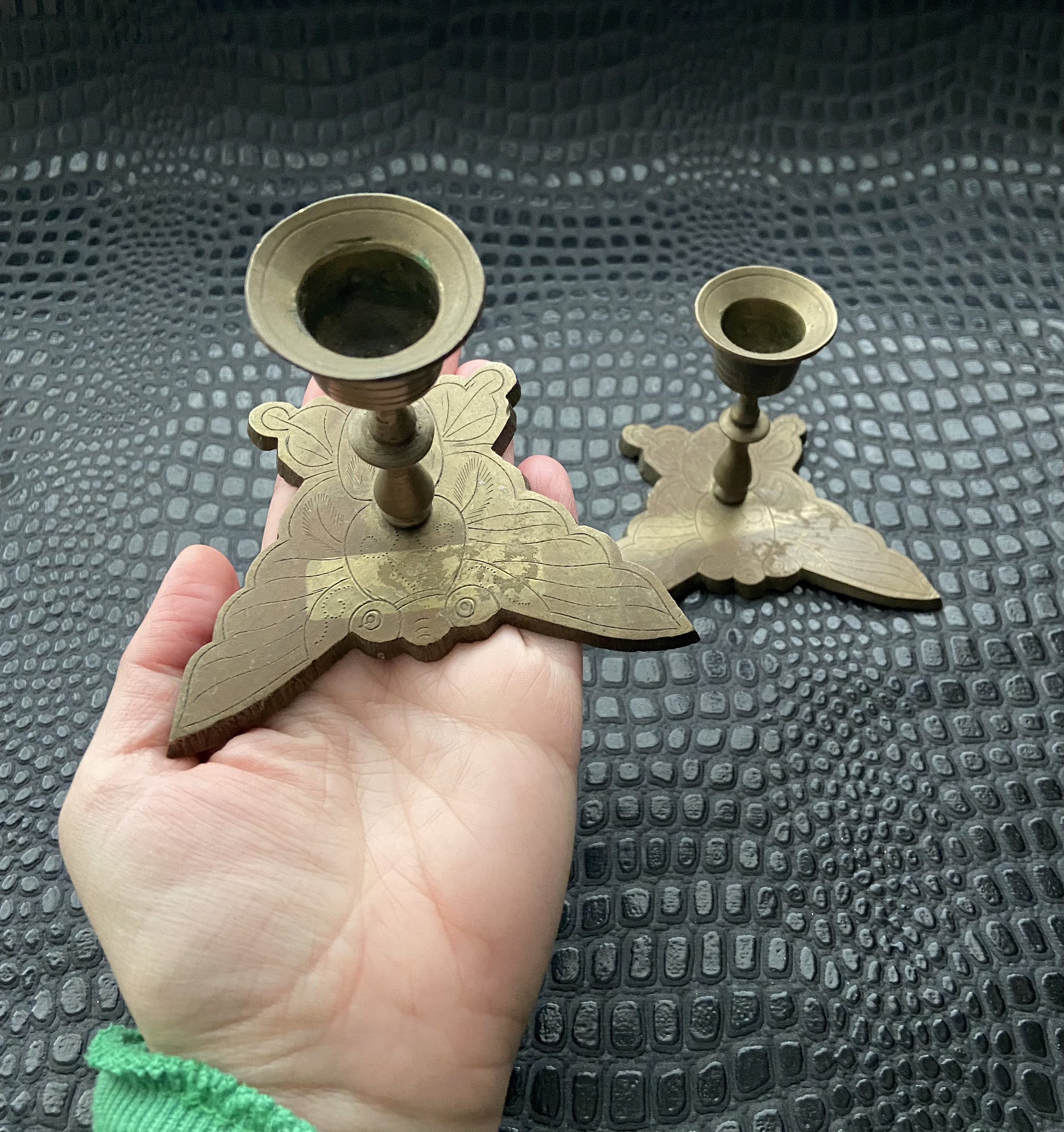 Vintage Pair Brass Moth Butterfly Insect Candle Holders - Etsy