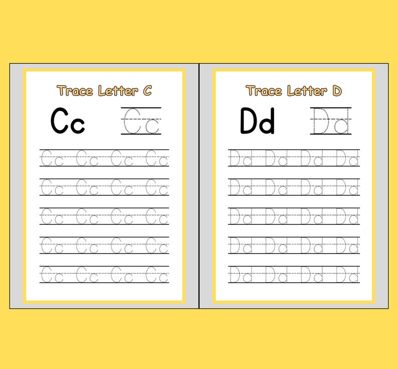 Preschool ABC Letter Tracing Printable Worksheets: Kids Alphabet ...