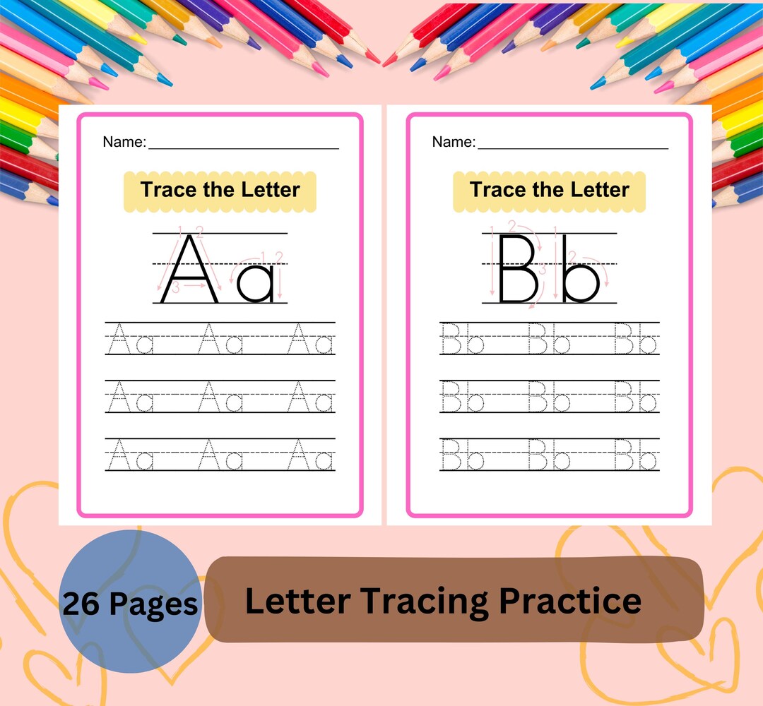 Preschool Tracing Practice Worksheet | Kids Letter Practice Pages ...