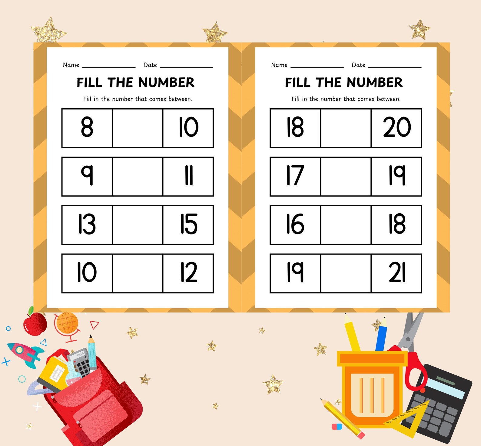 Kids Missing Numbers Practice Worksheet | Number Sequencing Practice ...