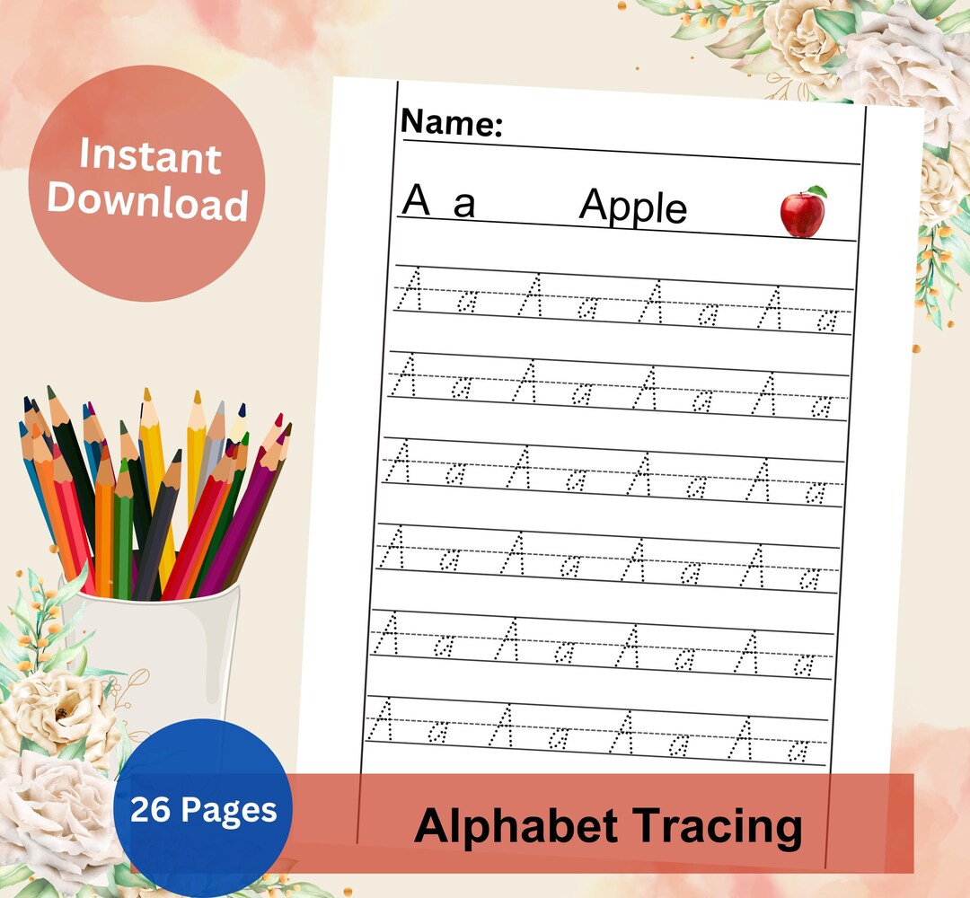 Kids Alphabet Tracing Workbook | Preschool Early Learning Handwriting ...