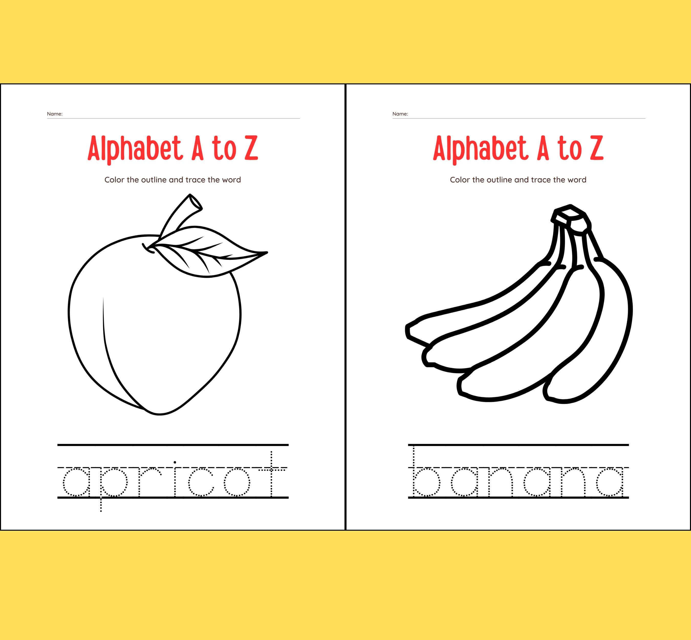 Kids Alphabet Tracing & Coloring Pages | Tracing and Coloring Alphabet ...