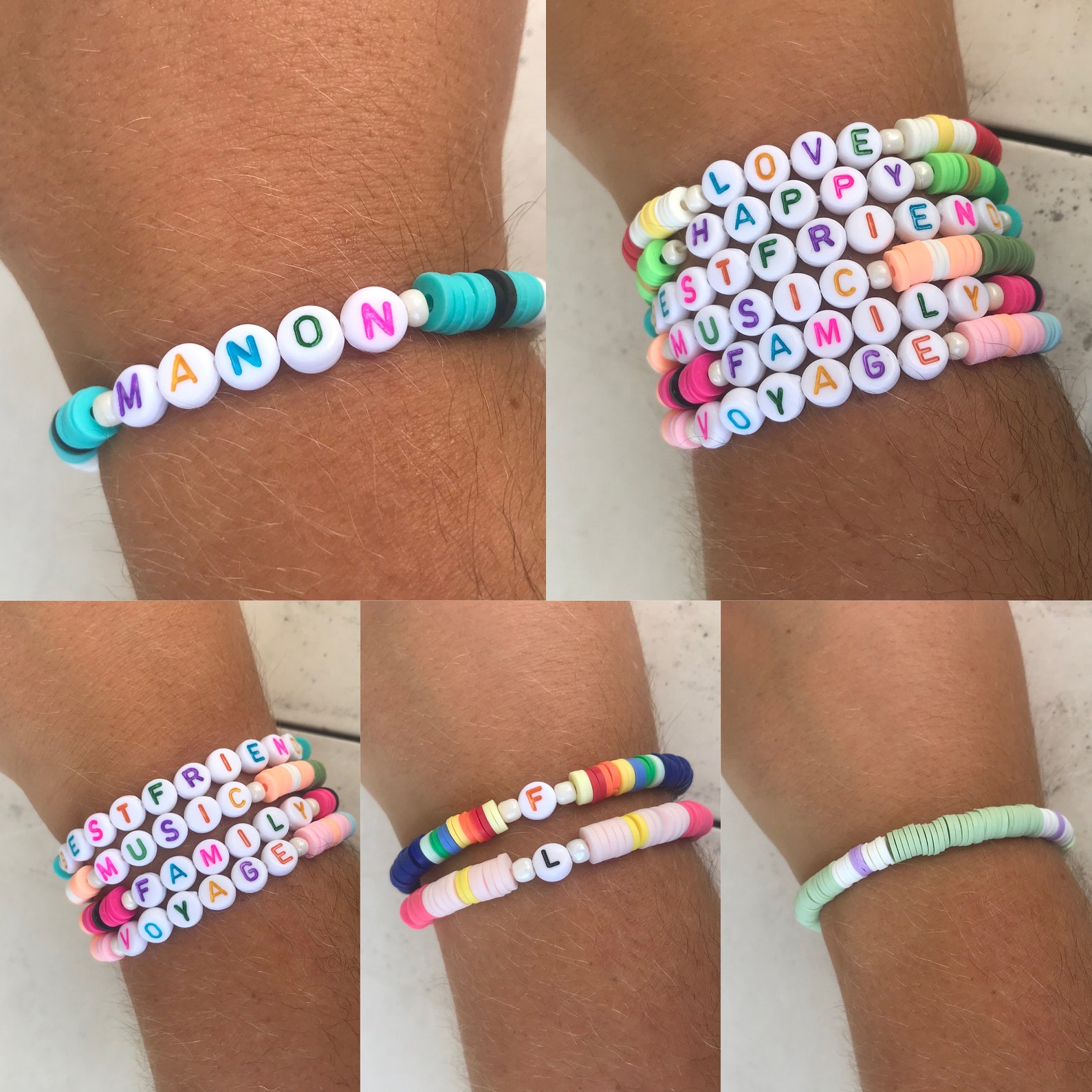 Bracelet coloré en perles Heishi personnalisable Bracelet - Etsy France