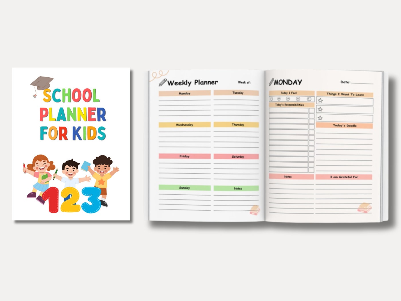 School Planner for Kids, Adhd Study Planner for Kids, School Calendar ...