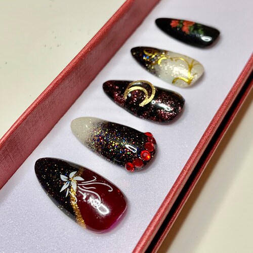 FFXIV Emet Selch Inspired Custom Press on Nails Fake Nails - Etsy Canada