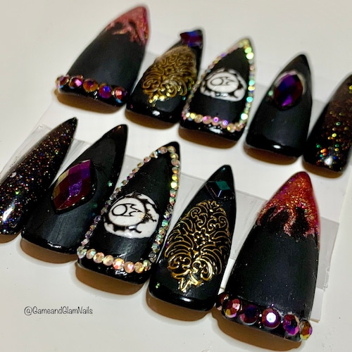 Jewelry & Beauty Final fantasy XIV ita nails gamer geek girl fake nails ...