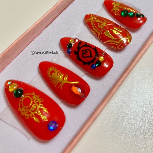 FFXIV Emet Selch Inspired Custom Press on Nails Fake Nails - Etsy Canada