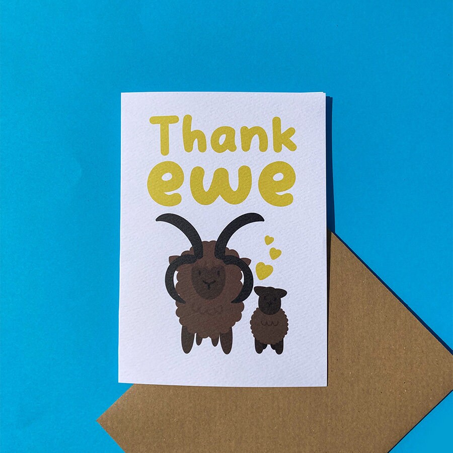 Manx Loaghtan Sheep Thank You Card - Etsy