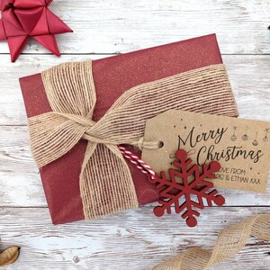 30 Personalised Christmas Gift Tags, Kraft Card Tags, Merry Christmas ...