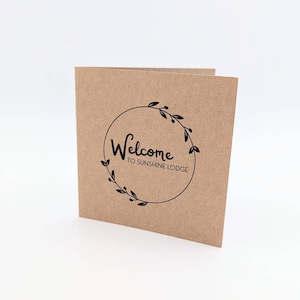 Personalised Welcome Cards, Printed for Your Holiday Home Guest House ...