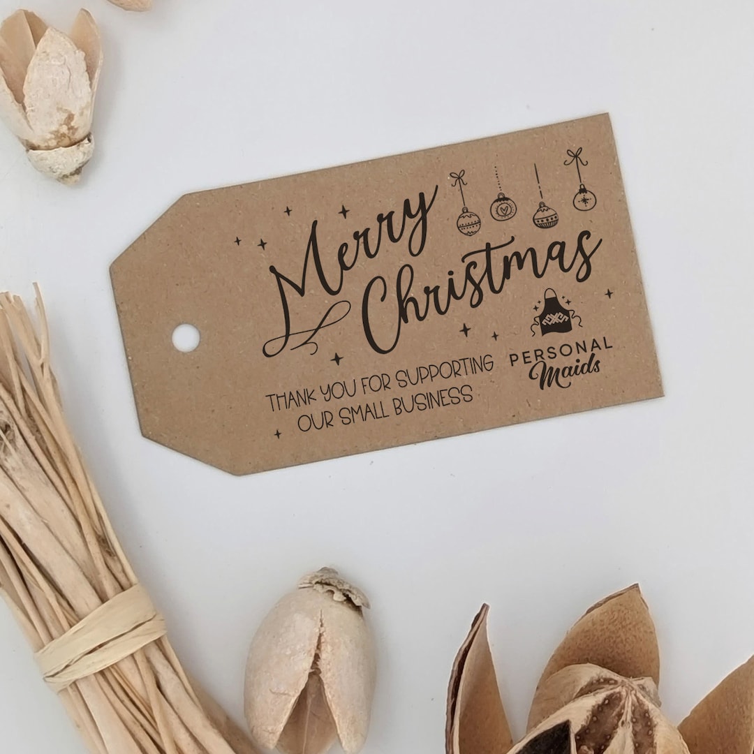 30 Christmas Gift Tags for Business, Logo Gift Tags, Merry Christmas ...