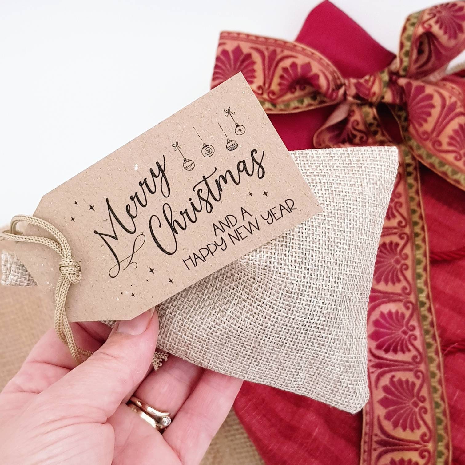 10 Christmas Gift Tags Hand Lettering Style Kraft Card Tags - Etsy