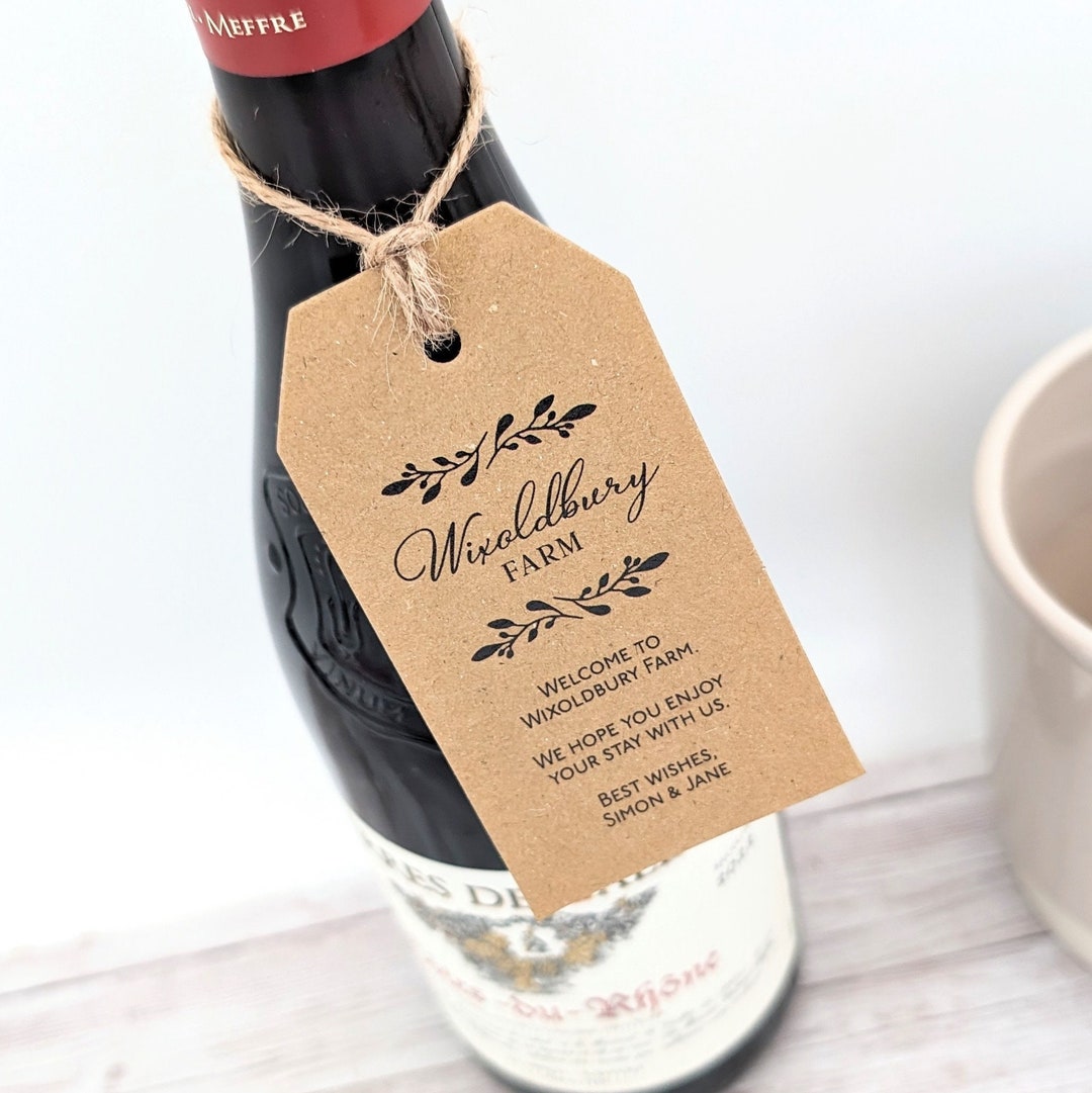 50 Hospitality Welcome Gift Tags, Printed for Your Holiday Let, Olive ...