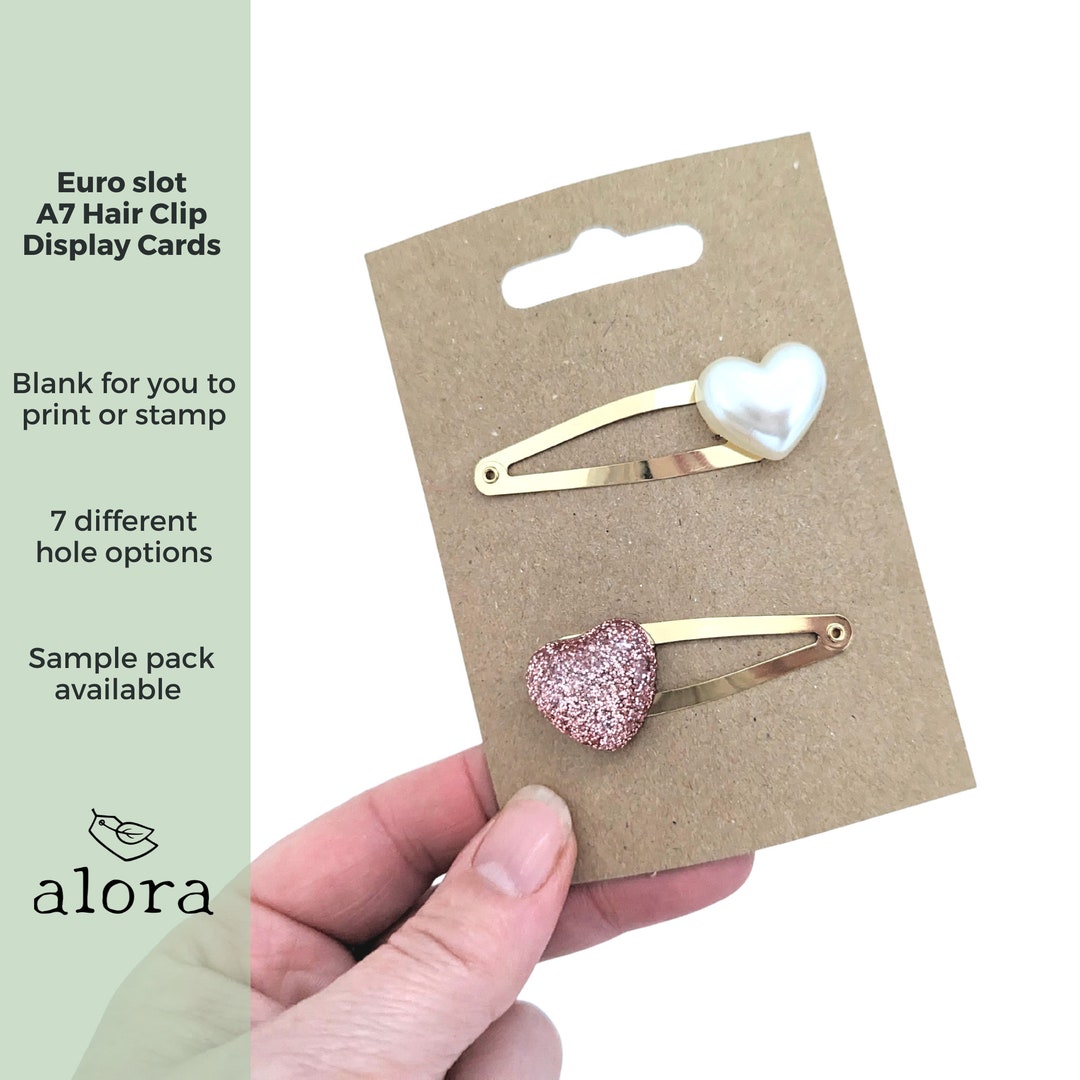 Blank Euro Slot Hair Clip Display Cards, A7 Recycled Kraft Backing ...