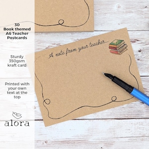 30 Personalised Teacher Postcards, Printed With School Books English ...