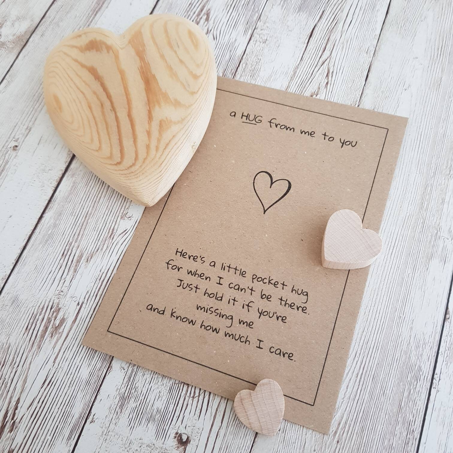 Poem card for Pocket Hugs attach your handmade heart pocket | Etsy
