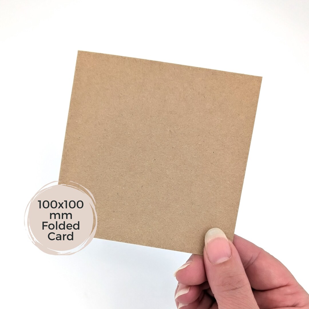 Small Square Kraft Card Blanks, 10cm Folded Blank Greeting Cards, Brown ...