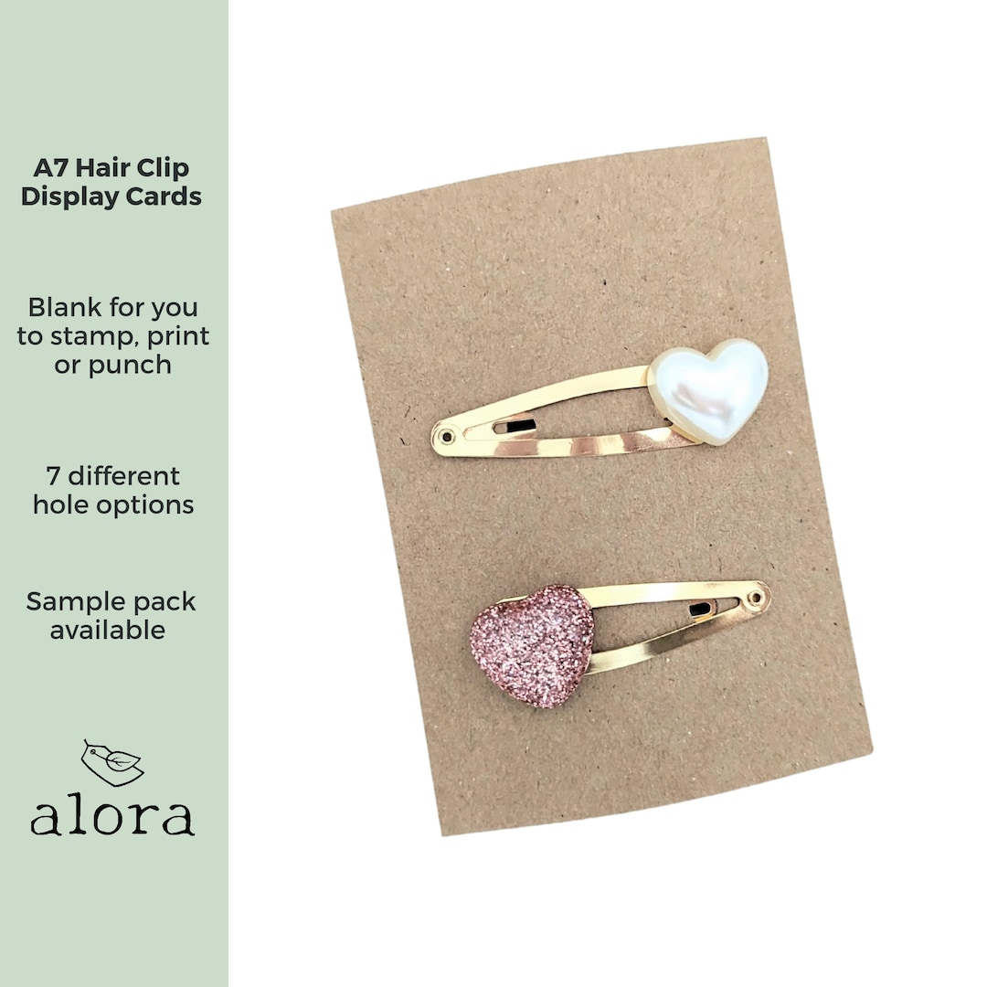 Blank Hair Clip Display Cards, A7 Recycled Kraft Backing Cards, With ...