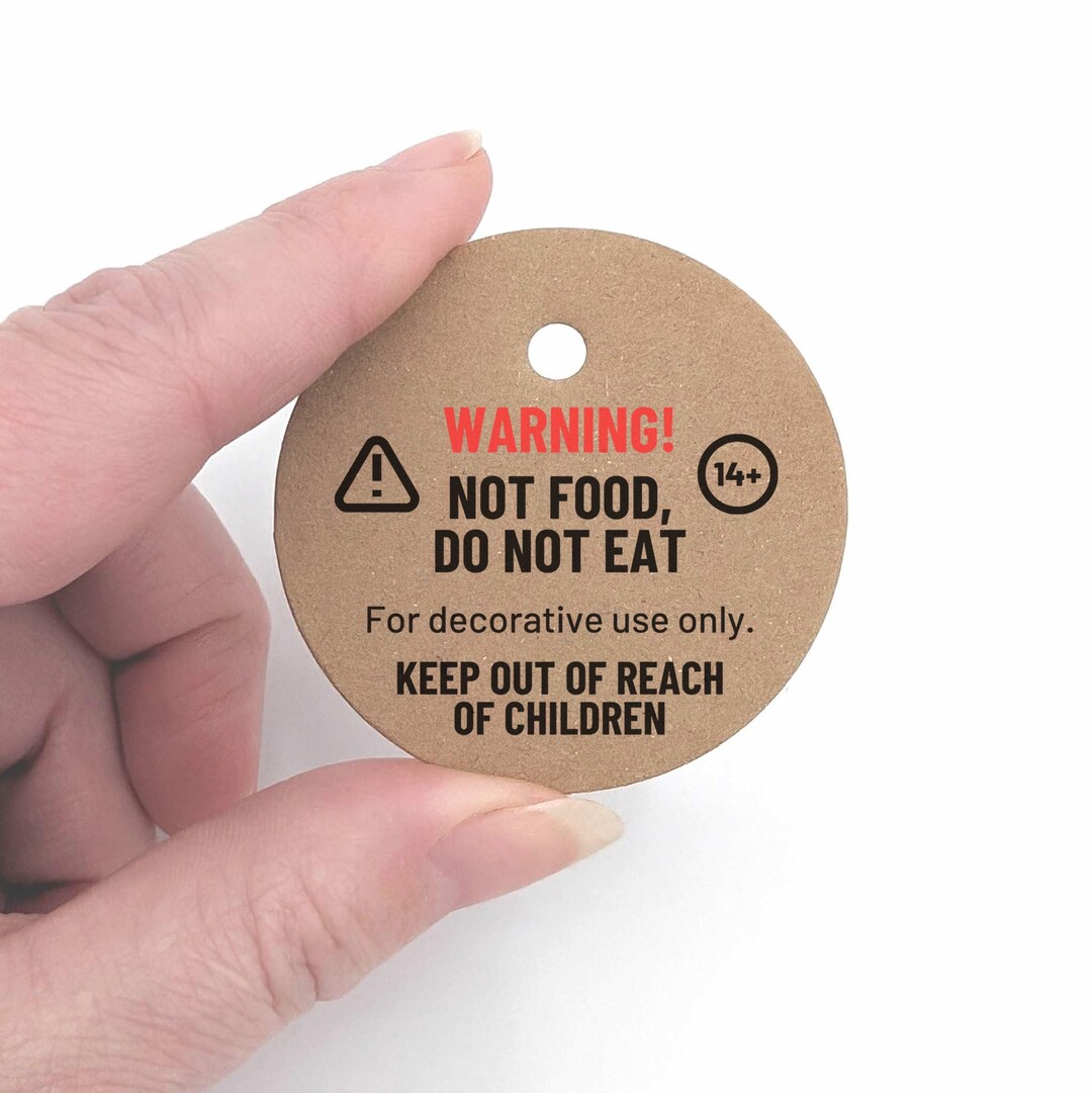 80 NOT FOOD Warning Labels, Round Safety Swing Tags for Non Edible ...