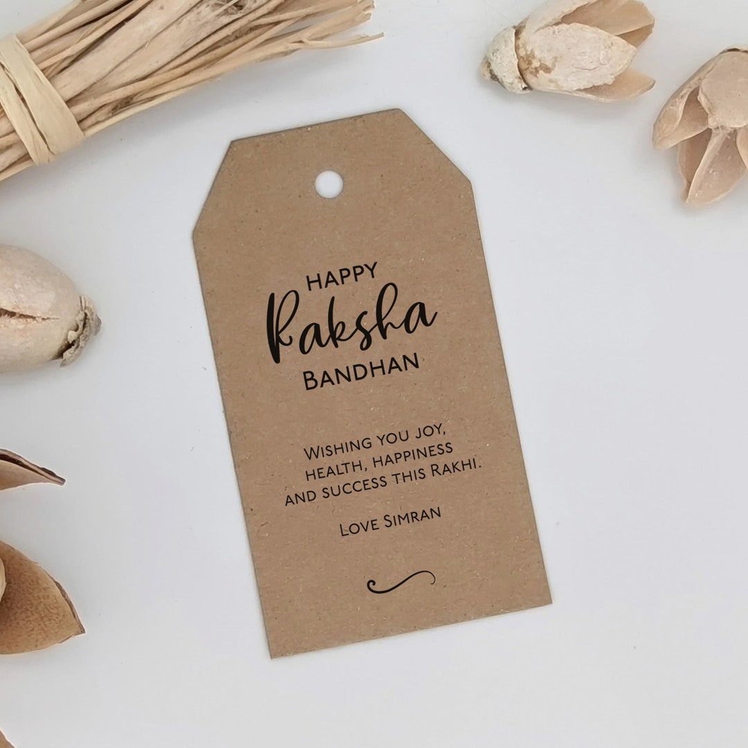 20 Happy Raksha Bandhan Gift Tags, Printed for You, Add Your Message ...
