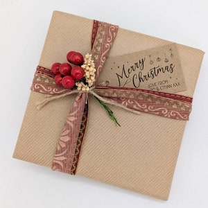 30 Personalised Christmas Gift Tags, Kraft Card Tags, Merry Christmas ...