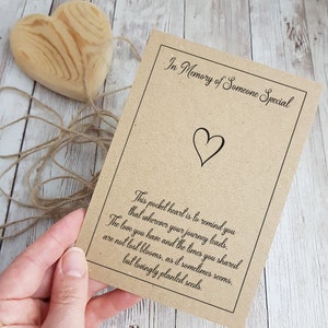 Printed Pocket Hug Poem Cards A6, Attach Your Handmade Heart, Pocket ...