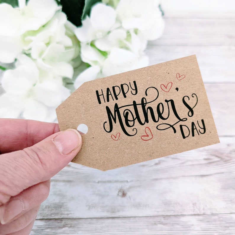 Mother's Day Gift Tags, Recycled Kraft Card Tags, for Gifts or Customer ...