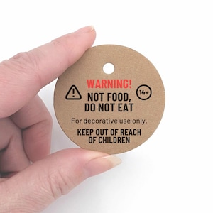 NOT FOOD Warning Labels, Do Not Eat Round Safety Swing Tags for Food ...