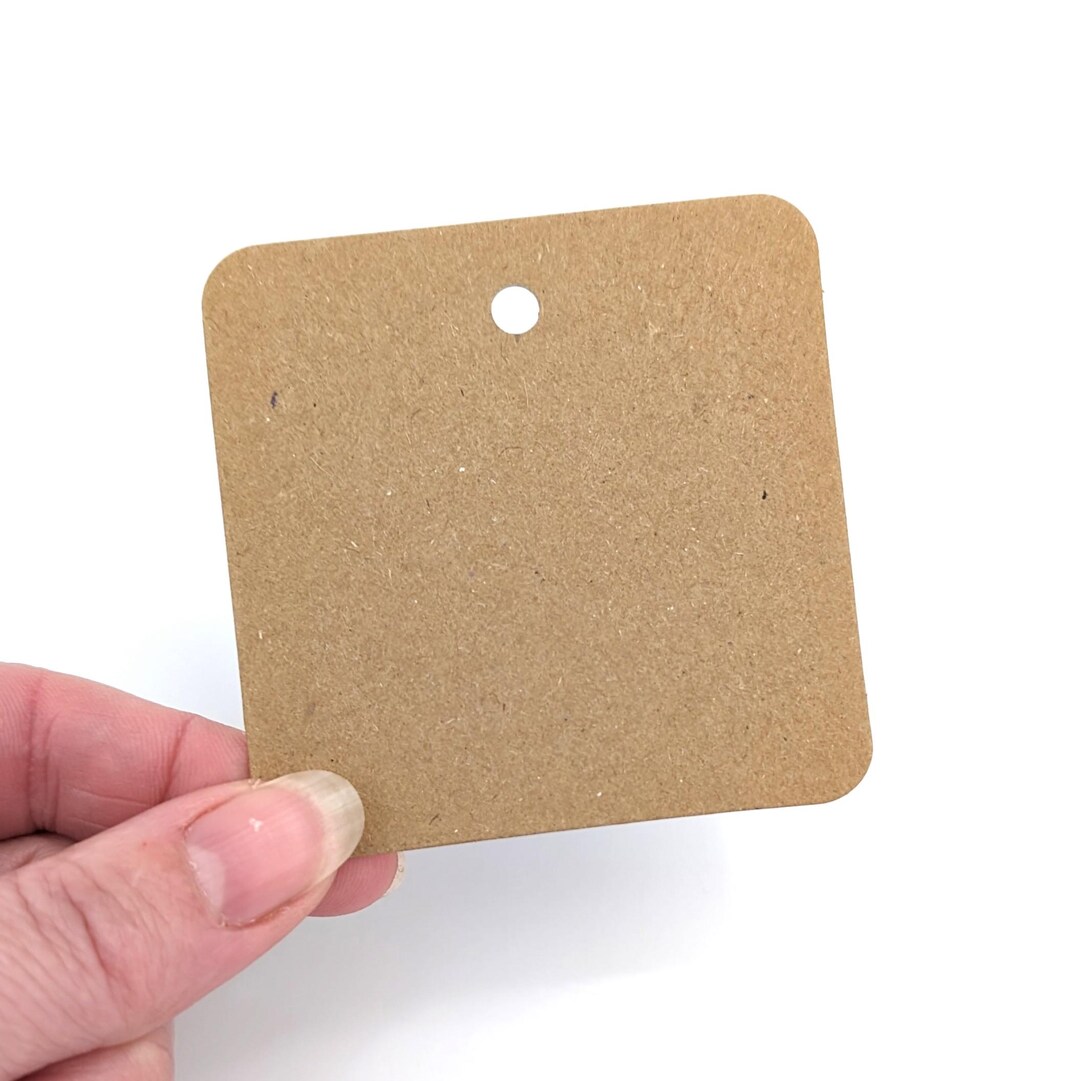80 Square Gift Tags With Rounded Corners and Punched Hole, 65x65mm ...