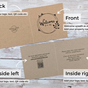 Personalised Welcome Cards, Printed for Your Holiday Home Guest House ...