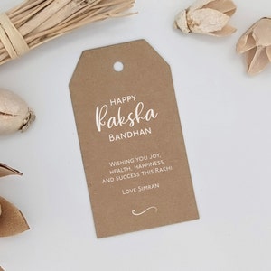20 Happy Raksha Bandhan Gift Tags, Printed for You, Add Your Message ...
