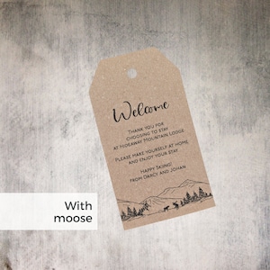 30 Hospitality Welcome Gift Tags, Printed for Your Mountain Holiday ...