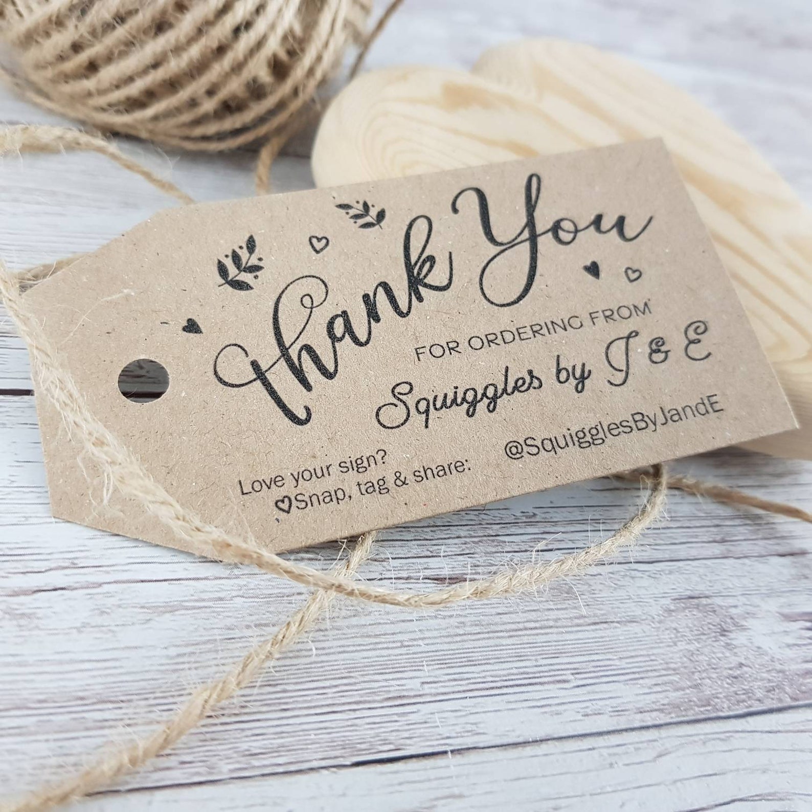 30 Thank You for Your Order Card Tags Fully Personalised Eco - Etsy