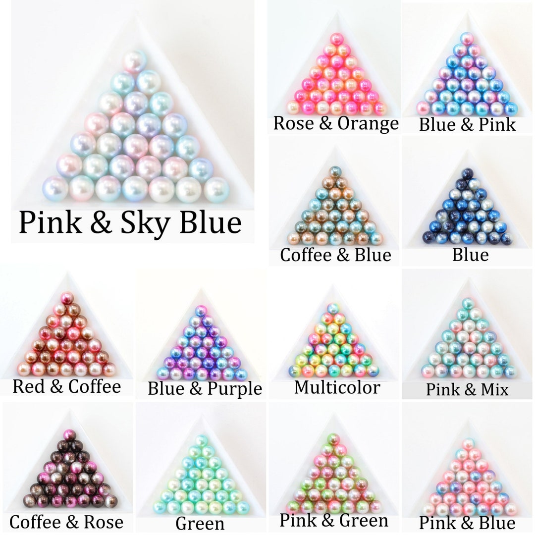 3/4/6/8/10/12MM NO Hole Rainbow Color Bead ABS Imitation Pearl Beads ...