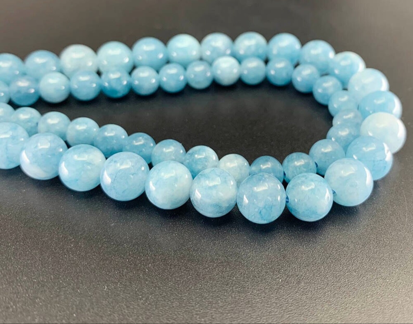 Natural Aquamarine Agate Round loose BeadsRound smooth AAA | Etsy