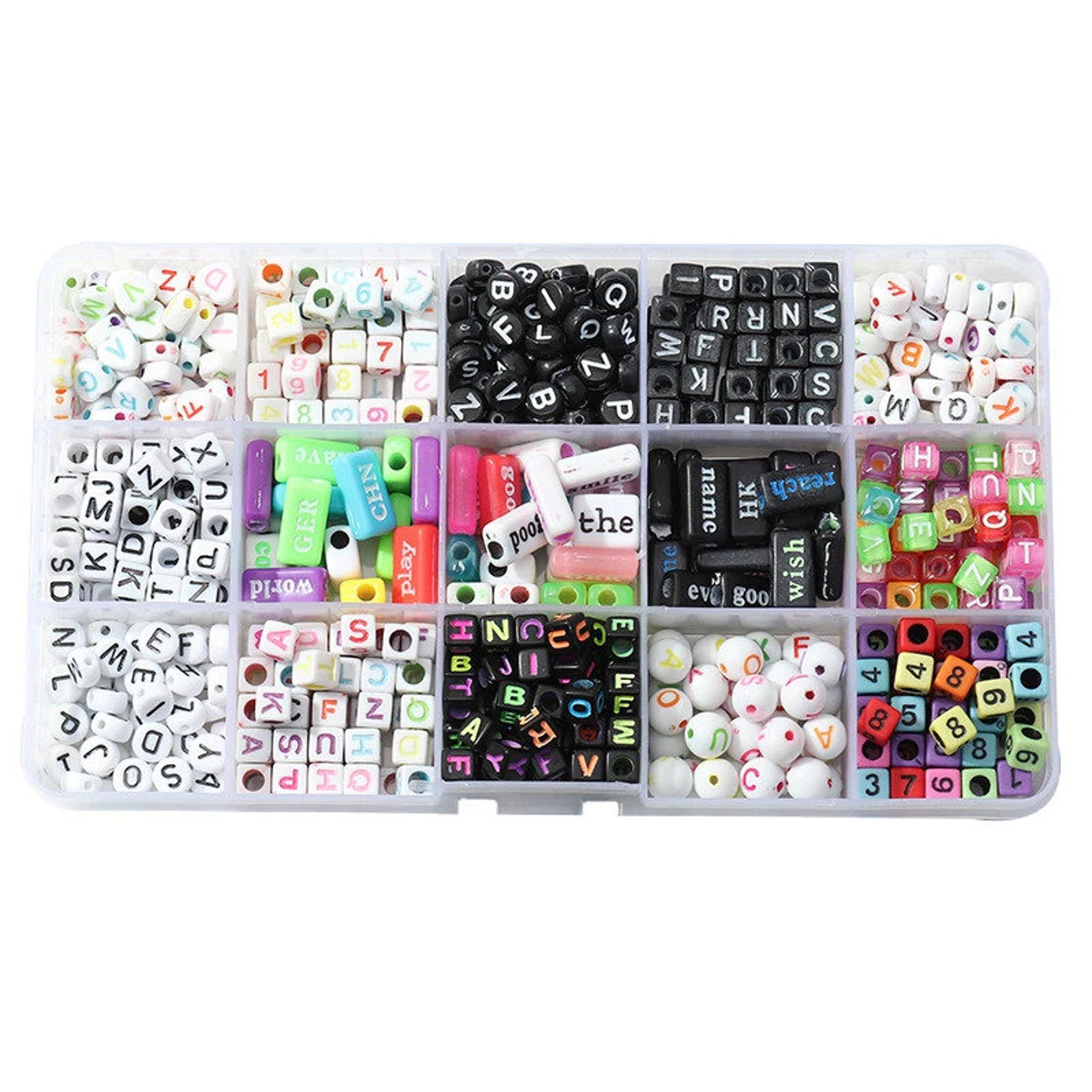 Letter Beads 15 Styles Sorted Alphabet Beads and Colorful - Etsy