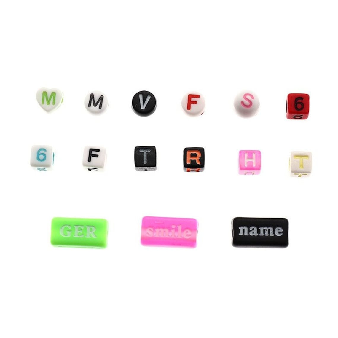 Letter Beads 15 Styles Sorted Alphabet Beads and Colorful - Etsy