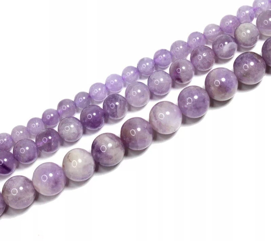 Natural Brazil Lavender Amethyst Round Loose Beadsround - Etsy