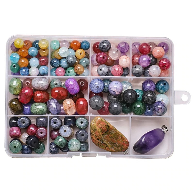 Boxed Glass Crystal Beads Broken Jade Beads Cracked Beads Diy - Etsy UK